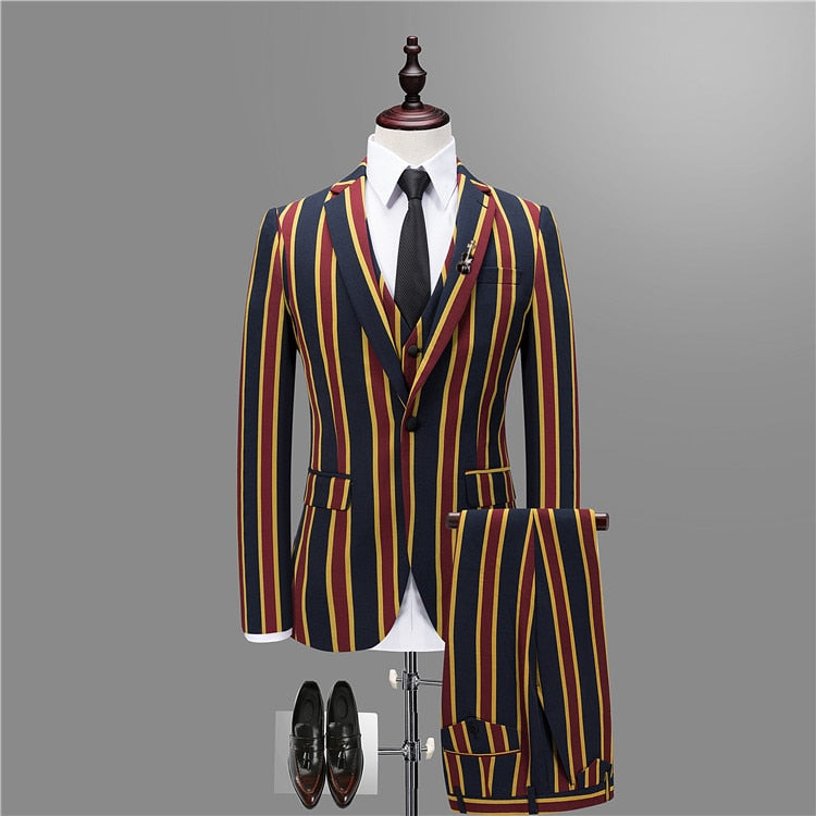 Slim Stage Luxury Suits - Mens 3 Pcs Suit (Jacket+Vest+Pants) – Quick Costume Change Products Shop